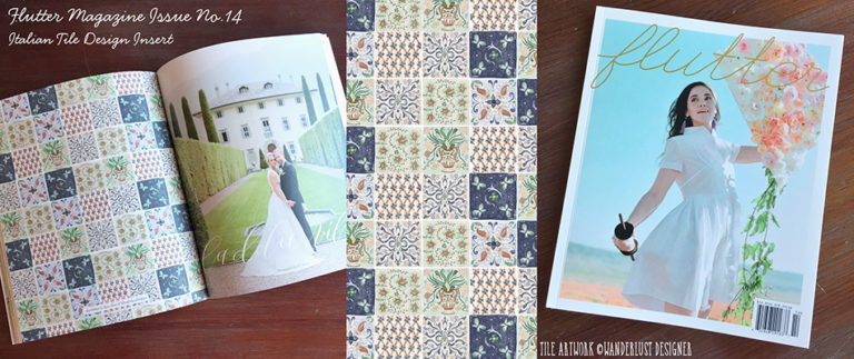 Illustration News: Italian Tile Illustration Featured in Flutter Magazine
