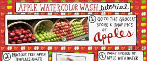 Art School: Apple Template & Watercolor Wash Tutorial